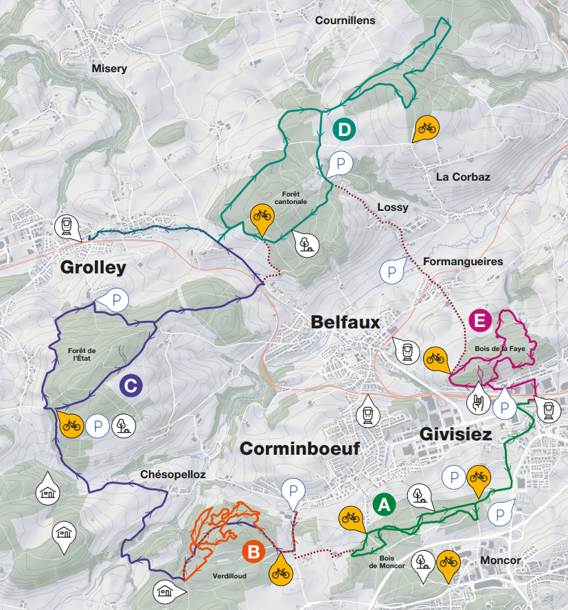 Cinq itinéraires officialisés dans le Grand-Fribourg - Bike-In FR25
